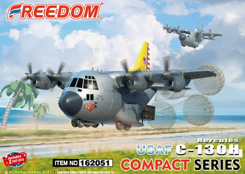 Freedom Model Kits 162051 C-130 H Hercules - USAF Military Transport Aircraft (Compact Series)
