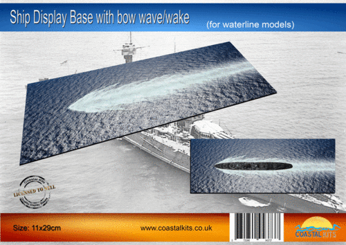 Coastal kits S220W Ship Display Base for waterline models with waves 290 x 110mm
