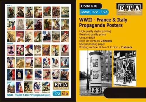 ETA DIORAMA ACCESSORIES 510 France & Italy - WWII Propangada Posters