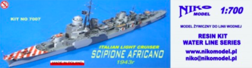 NIKO MODEL 7007 Italian Light Cruiser Scipione Africano, WW2