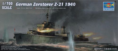 Trumpeter 05792 German Zerstorer Z-21 1940