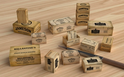Matho Models 35130 Wooden Crates: whiskey