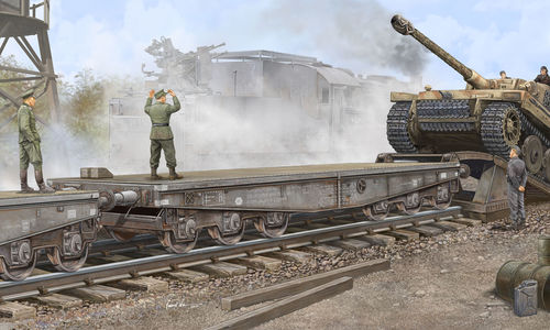 Trumpeter 00221 German IIWW Schwere Plattformwagen Type SSyms 80