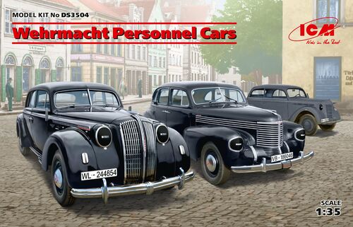 ICM DS3504 Wehrmacht Personnel Cars (Kadett K38 Saloon, Kapitan Saloon, Admiral Saloon)