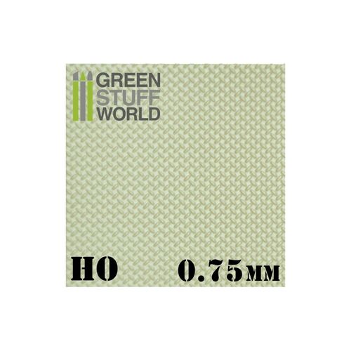Green Stuff World 1647 ABS Plasticard - Thread DIAMOND HO 0.75mm Textured Sheet