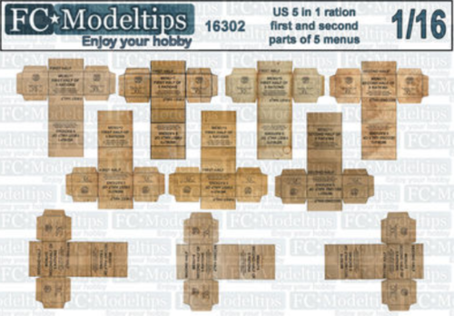 FC ModelTrend 16302 WWII, US army 5 in 1 ration cartons