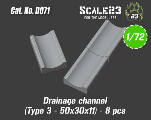 Scale23 72-D071 Drainage channel (Type 3 - 50x30x11) - 8 pcs