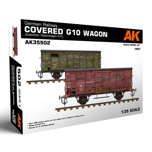 AK-Interactive 35502 German Railway Covered G10 Wagon Gedeckter Guterwagen G10