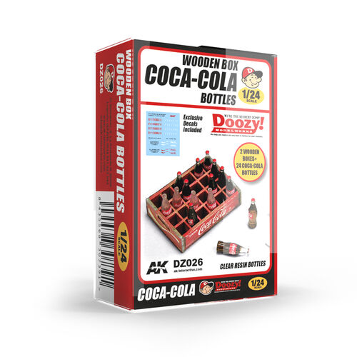 AK-Interactive DZ026 1940-1980's Wooden Box Coca-Cola Bottles