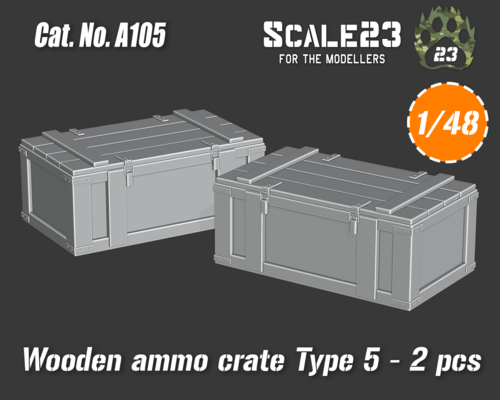 Scale23 48-A105 Wooden ammo crate Type 5 - 2 pcs