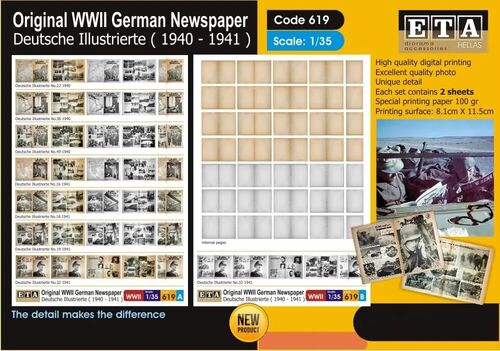 ETA DIORAMA ACCESSORIES 619 German WWII Newspappers