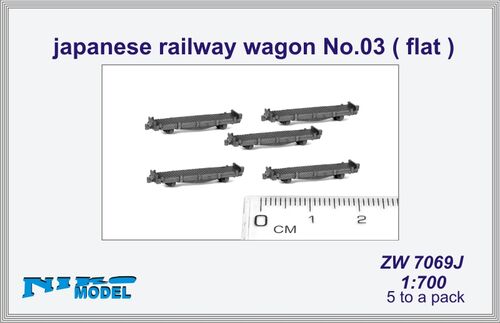 NIKO MODEL ZW7069J Japanese Railway Wagon No.03 Flat (5 Per Pack)