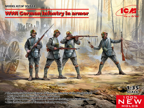 ICM 35722 WWI German Infantry in armor (100% new molds)