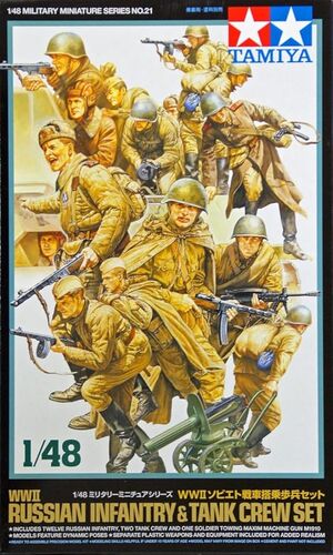 Tamiya 32521 WWII Russian Infantry and Tank Crew Set
