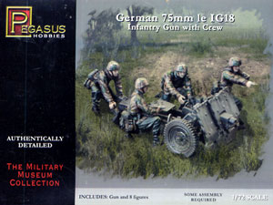 Pegasus 7510 WWII German IG-18 Gun and Two Crews (SS and Wehrmacht Crews Included)