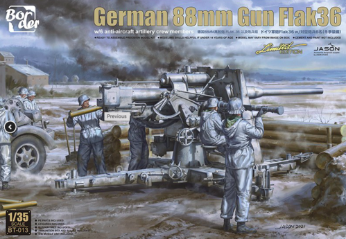 Border Model BT013 German 88mm Gun Flak 36 w/ 6 Crew Members