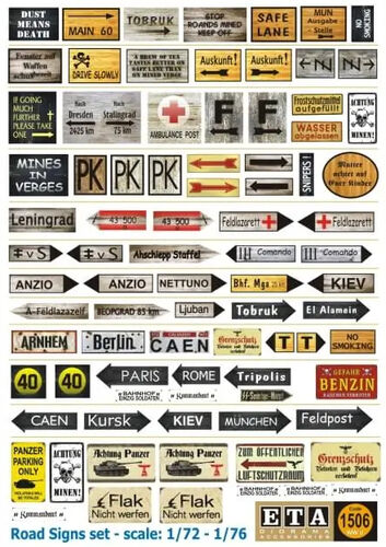 ETA DIORAMA ACCESSORIES 1506 Road Signs WWII