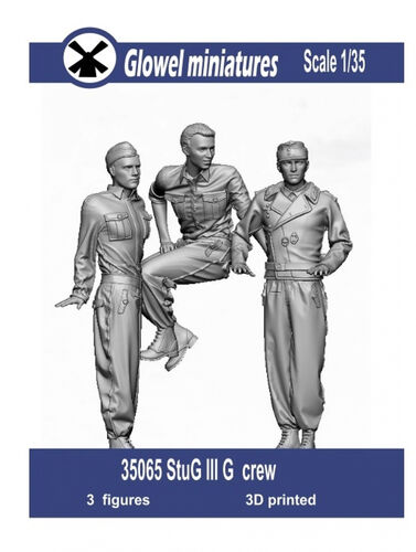 Glowel Miniatures 35065 StuG IIIG Crew (3 Figures, 3D Printed)