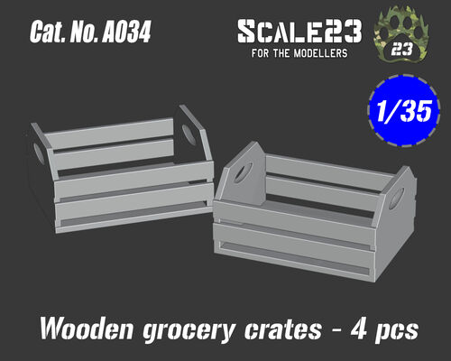 Scale23 35-A034 Wooden grocery crates - 4 pcs