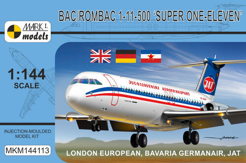 Mark I Models 144113 BAC/Rombac 1-11-500 'Super One-Eleven' (London European, Bavaria Germanair, JAT)