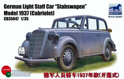 Bronco CB35047 German Opel Light Staff Car Model 1937 (Cabriolet)