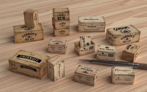Matho Models 35131 Wooden Crates: liquors
