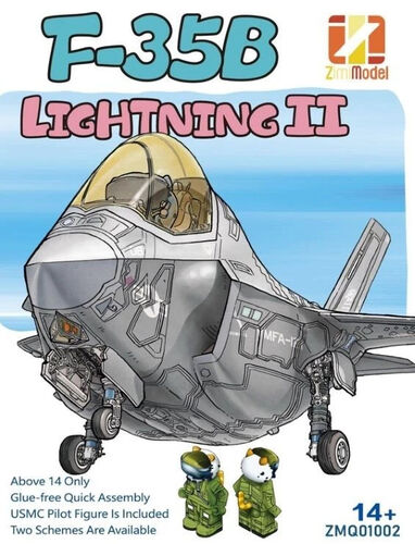 Zimi Model Q01002 Lockheed Martin F-35 B Lightning II - Cartoon Series Snap Fit (Includes Pilot Figure)