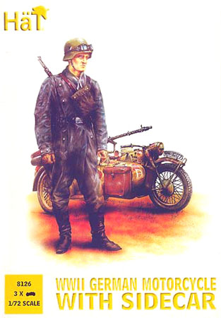 Hat 8126 WW II German Motorcycles and Sidecar