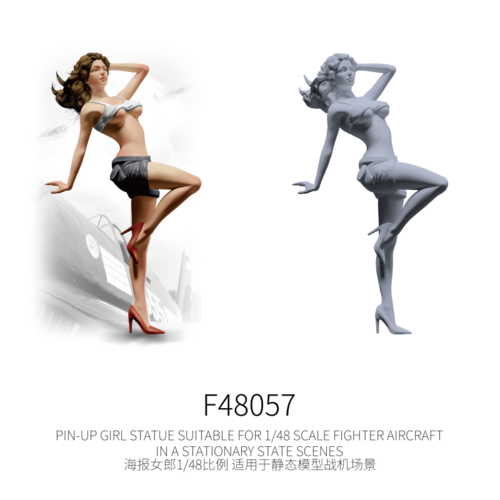 Galaxy-Model F48057 Pin-Up Girl Statue Suitable For 1/48 Scale Fighter Aircraft In A Stationary State Scenes No. 1