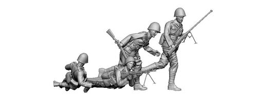 Glowel Miniatures 72004 Polish Infantry 1939 Combat Poses (4 Figures, 3D Printed)