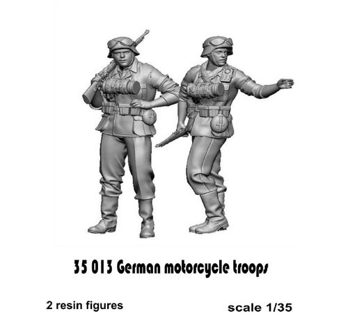 Glowel Miniatures 35013 German Motorcycle Troops (2 Figures, Resin)