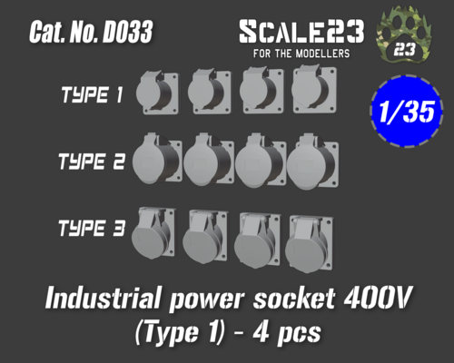 Scale23 35-D033 Industrial power socket 400V (Type 1) - 4 pcs