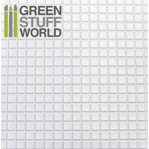 Green Stuff World 1104 ABS Plasticard - LARGE SQUARES Textured Sheet - A4