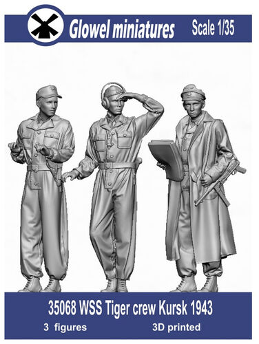 Glowel Miniatures 35068 WSS Tiger Crew Kursk 1943 (3 Figures, 3D Printed)