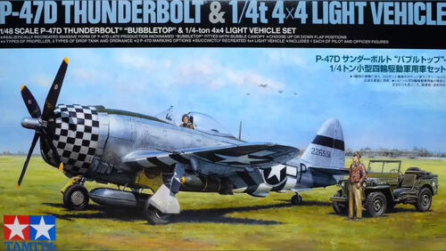 Tamiya 25214 P-47D Thunderbolt Bubbletop And 1/4-Ton 4X4 Light Vehicle