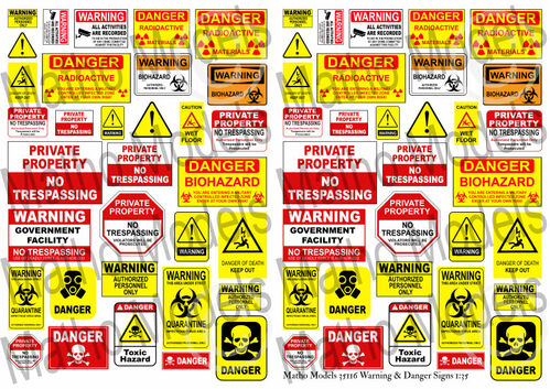 Matho Models 35116 Warning & Danger Signs