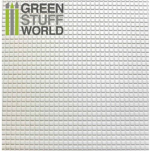 Green Stuff World 1102 ABS Plasticard - SMALL SQUARES Textured Sheet