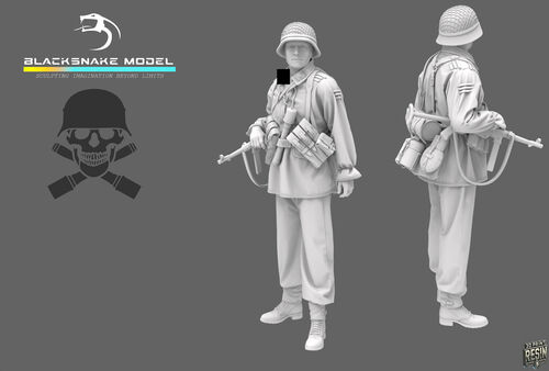 BlackSnake Model Waffen-03 German WWII Waffen SS Soldier 3 (1 figure)