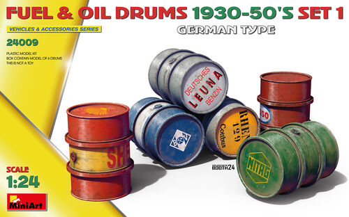 MiniArt 24009 Fuel And Oil Drums 1930-50's Set 1 German Type