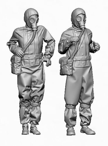 Glowel Miniatures 35943 Soviet Tank Crew In Chemical Protective Gear (2 Figures, 3D Printed)