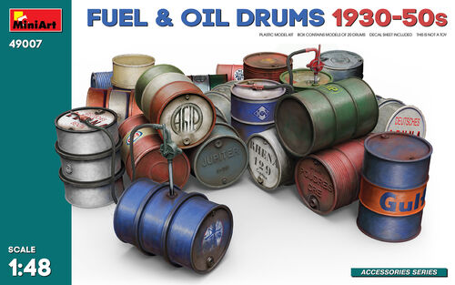 MiniArt 49007 Fuel And Oil Drums 1930-50s