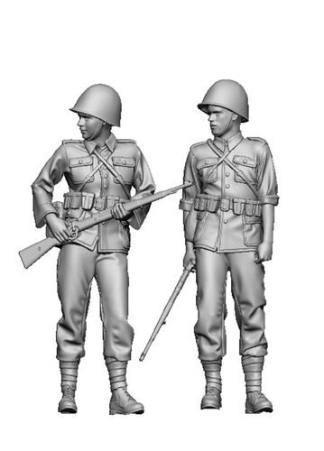 Glowel Miniatures 35945 Polish Infantry Standing (2 Figures, 3D Printed)