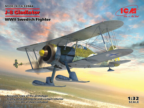 ICM 32044 J-8 Gladiator WWII Swedish Fighter