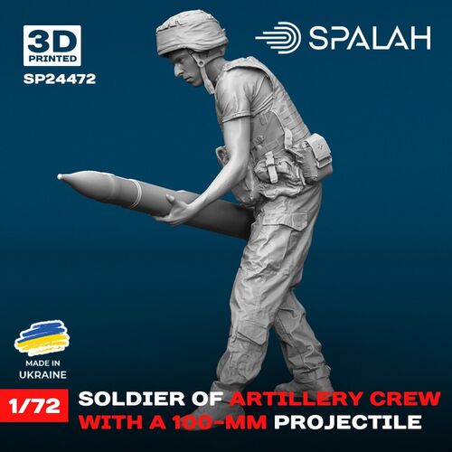 Spalah 24472 Soldier of Artillery Crew with a 100 mm Projectile (1 Figure / 3D-Printed)
