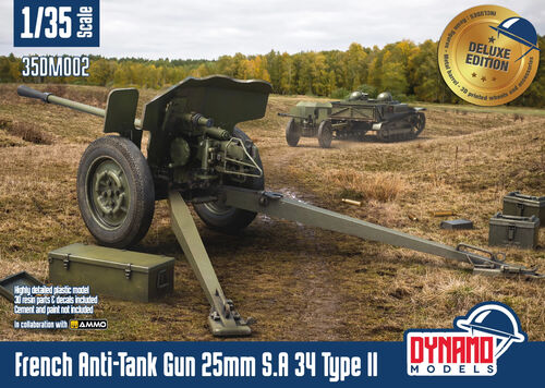 Dynamo-Models 35DM002D French Anti-Tank Gun 25mm S.A 34 Type II Deluxe Edition