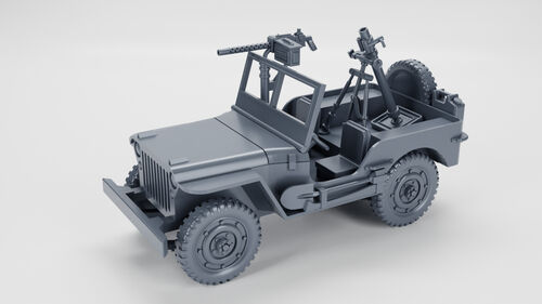 EMP3D 72011606 Jeep Willys z KM-em i moździerzem M2 60mm