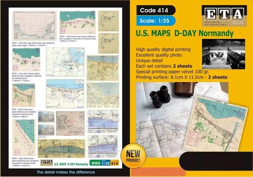 ETA DIORAMA ACCESSORIES 414 US Maps - D-Day Normandy