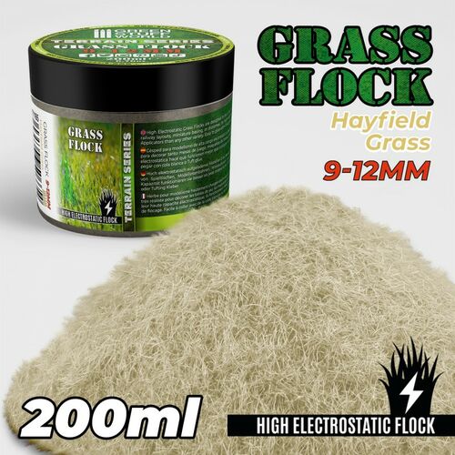 Green Stuff World 11165 Static Grass Flock 9-12mm - HAYFIELD GRASS