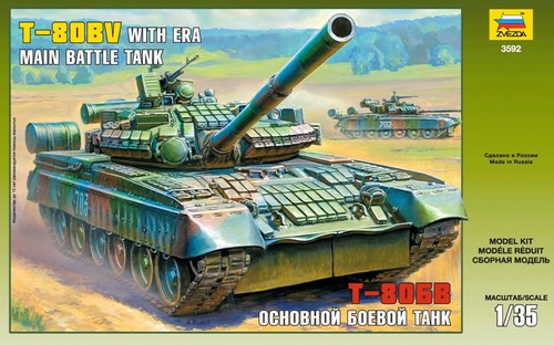 Zvezda 3592 T-80BV Russian Main Battle Tank with ERA