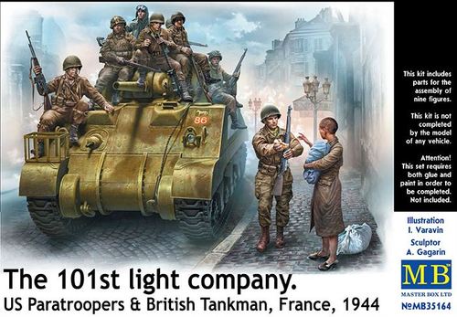 Master Box 35164 The 101st light company. US Paratroopers & British Tankman, France, 1944